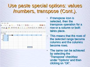 Advanced Spreadsheets – Paste Special