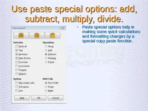 Advanced Spreadsheets – Paste Special