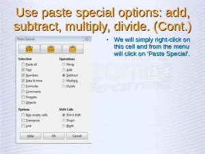 Advanced Spreadsheets – Paste Special