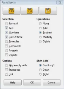 Advanced Spreadsheets – Paste Special