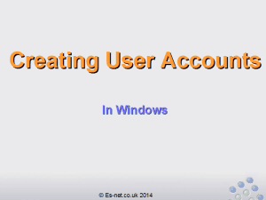 Creating User Accounts in Windows