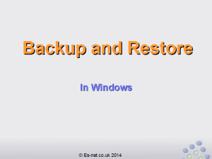 Simple Guide to Backup And Restore in Windows