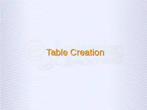 Word Processing – Table Creation