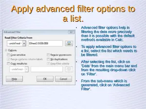 Advanced Spreadsheets – Filter a List