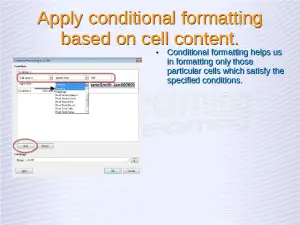 Advanced Spreadsheets – Conditional Formatting