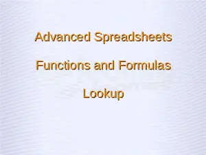 Advanced Spreadsheets – Lookup Function