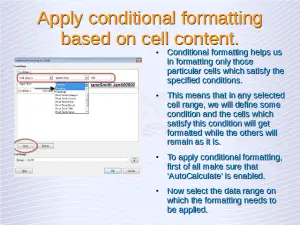 Advanced Spreadsheets – Conditional Formatting
