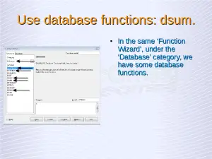Advanced Spreadsheets – Database Functions