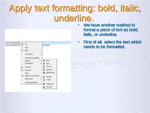 Word Processing – Formatting Text