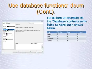 Advanced Spreadsheets – Database Functions