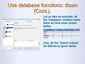 Advanced Spreadsheets – Database Functions