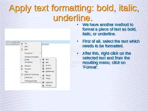 Word Processing – Formatting Text