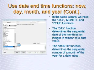 Advanced Spreadsheets – Date and Time Functions