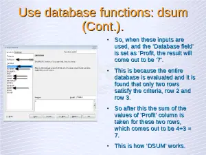Advanced Spreadsheets – Database Functions