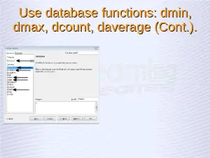 Advanced Spreadsheets – Database Functions