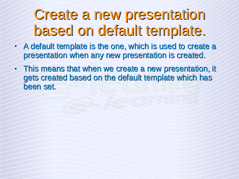 Create a new presentation based on default template.