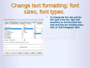Word Processing – Formatting Text