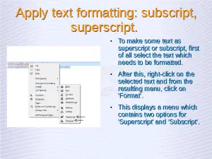 Word Processing – Formatting Text