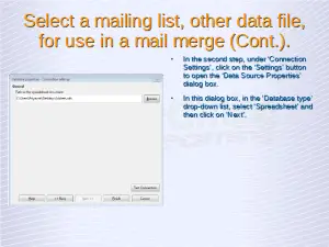 Mail Merge – Preparation