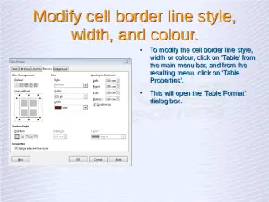 Word Processing – Table Formatting