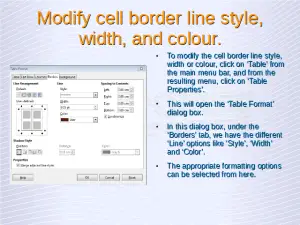 Word Processing – Table Formatting