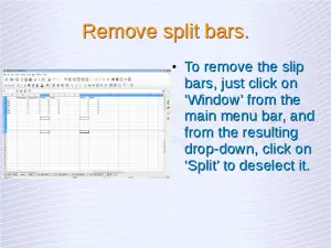 Advanced Spreadsheets – Split Bars