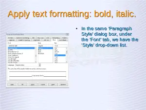 Word Processing – Formatting Text