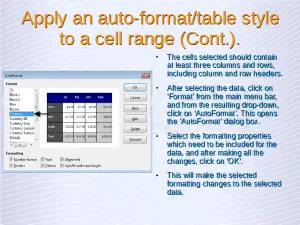 Advanced Spreadsheets – Formatting Cells