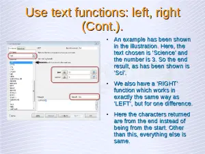 Advanced Spreadsheets – Text Functions